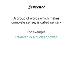 PPT: Sentence - English Grammar for Class 6 PDF Download