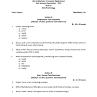 BCA (Bachelor of Computer Applications): Web Technology - Question ...