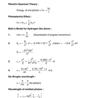 Physical Chemistry Formula Chart - JEE PDF Download
