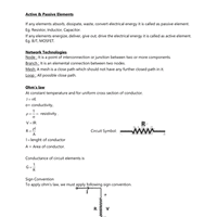 Short Notes: Network Elements - Short Notes for Electrical Engineering ...
