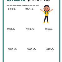 Visual Worksheets - Dividing Decimals - 1 - Class 6 PDF Download