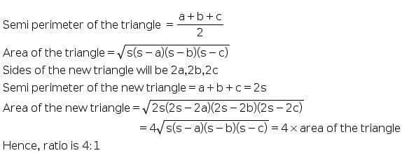 If each side of a triangle is doubled ,then find the area of the new ...