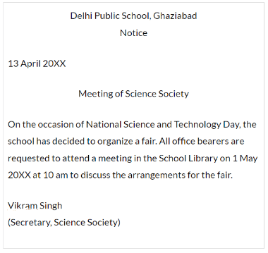 Notice Writing Notes | Study English Grammar Class 7 - Class 7