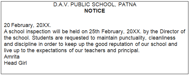 Worksheet Solutions: Notice Writing - Class 6 PDF Download