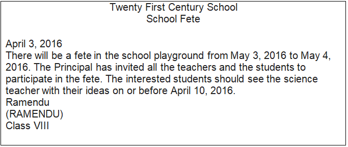 Notice Writing- 8 | English Grammar Class 8