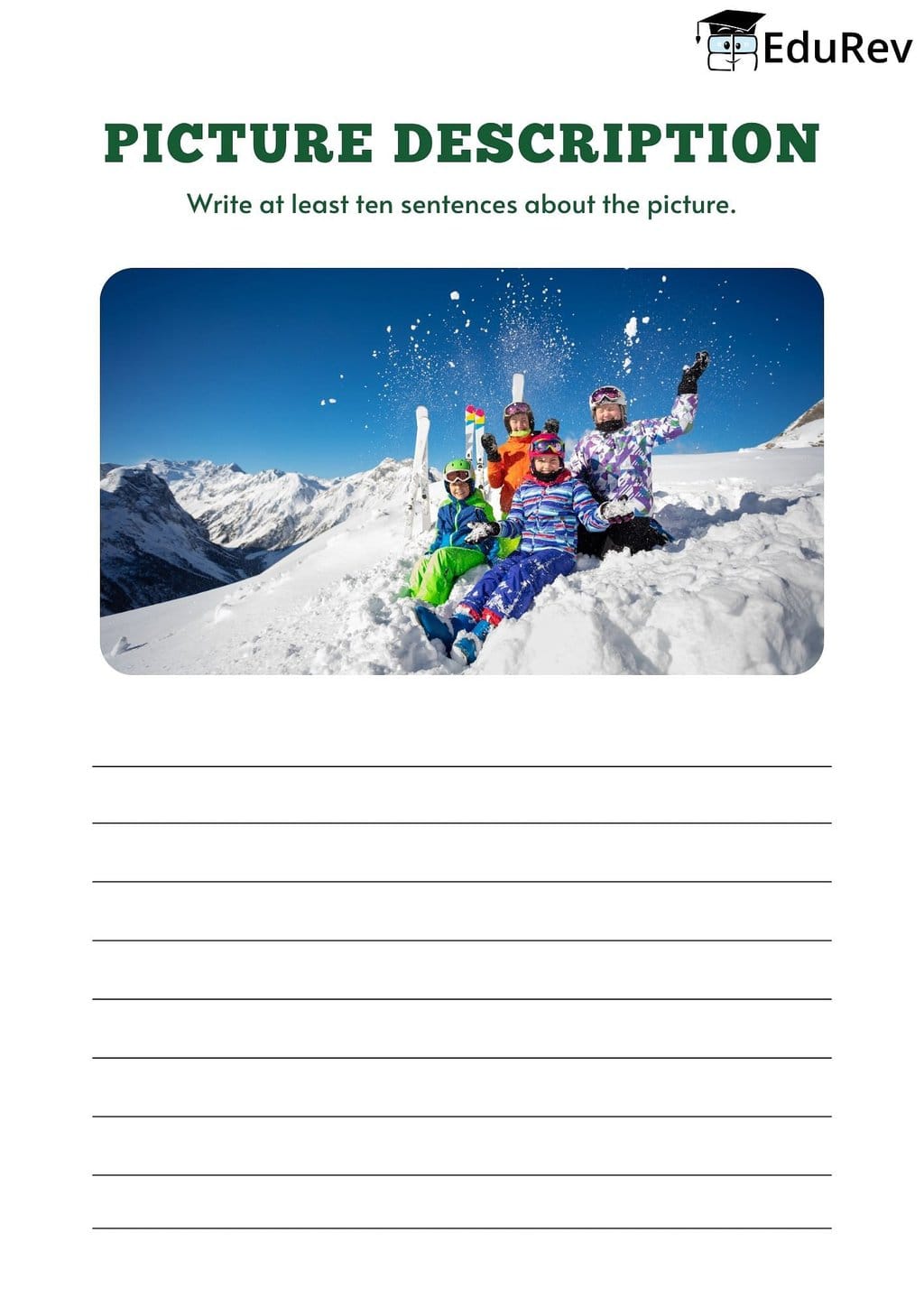 Worksheet: Picture Description - 2 - English Grammar Class 5 PDF Download