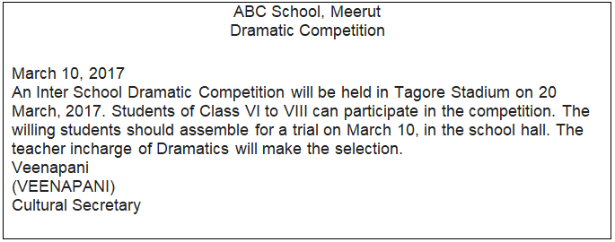 Notice Writing- 7 - English Grammar Class 8 PDF Download