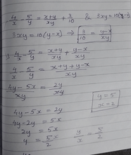 Solve For X And Y 4 x 5 y x Y xy 3 10 And 3xy 10 y x EduRev