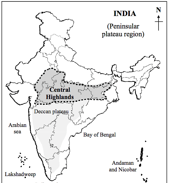 Central Indian Plateau Map