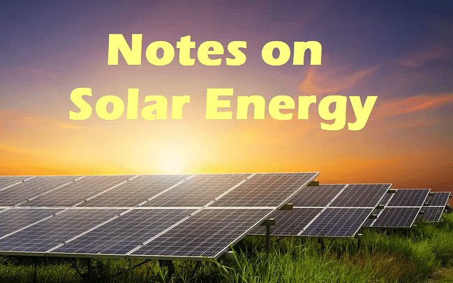 Solar Energy - People, Development and Environment Notes