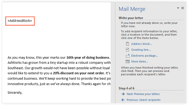 Mail Merge in MS Word Chapter Notes - Computer Science for Class 6 PDF ...