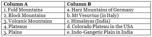 Worksheet: Relief Features of the Continents - Footprints Class 6: Book ...