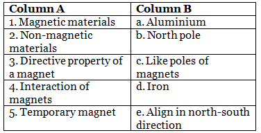 Worksheet: Magnets - Eureka Plus Class 6: Book Solutions, Notes and ...