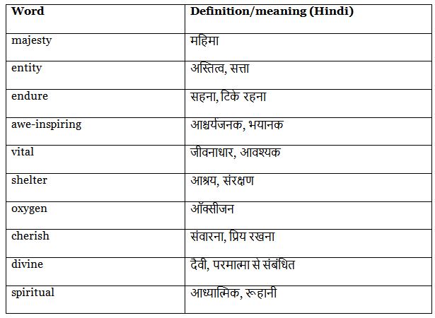 Trees Summary Class 6 English Skylark