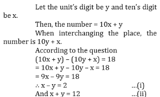 The difference between a two-digit number and the number obtained by interchanging the two ...