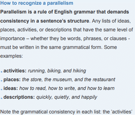 Parallelism Examples In Grammar