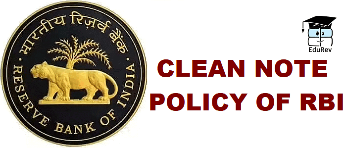 Clean Note Policy - Reserve Bank of India - SBI PO Prelims and Mains ...