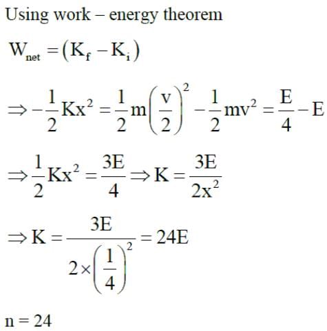 A block of mass m (as shown in figure) moving with kinetic energy E ...
