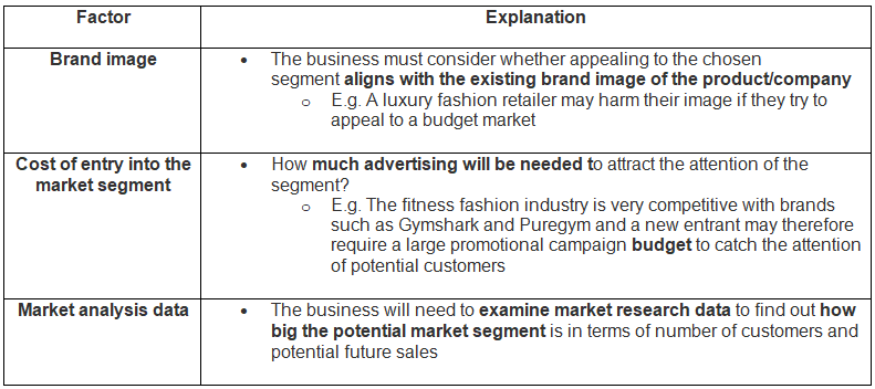 The Process of Market Segmentation - Business Studies for GCSE/IGCSE ...