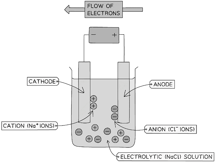 The Process of Electrolysis - Notes | Study Chemistry for Grade 10 ...