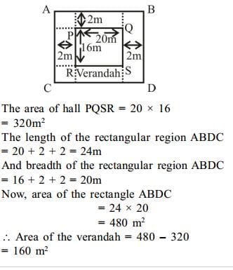 A 20m long and 16m wide rectangular hall is surrounded by a 2-metre ...