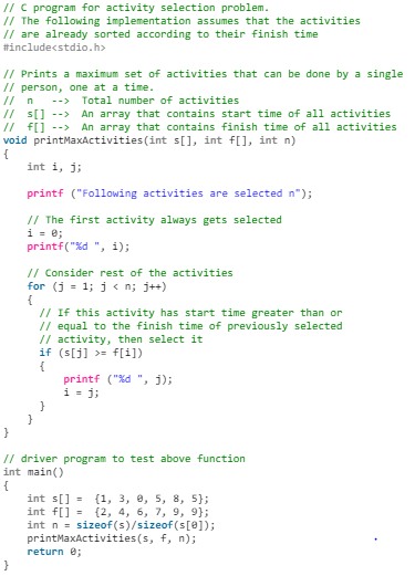 Activity Selection Problem Algorithms Computer Science Engineering Cse Pdf Download