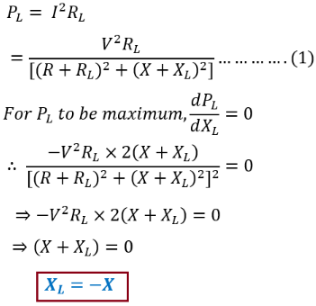 Maximum Power Transfer Theorem for AC Circuits - Notes | Study Network ...
