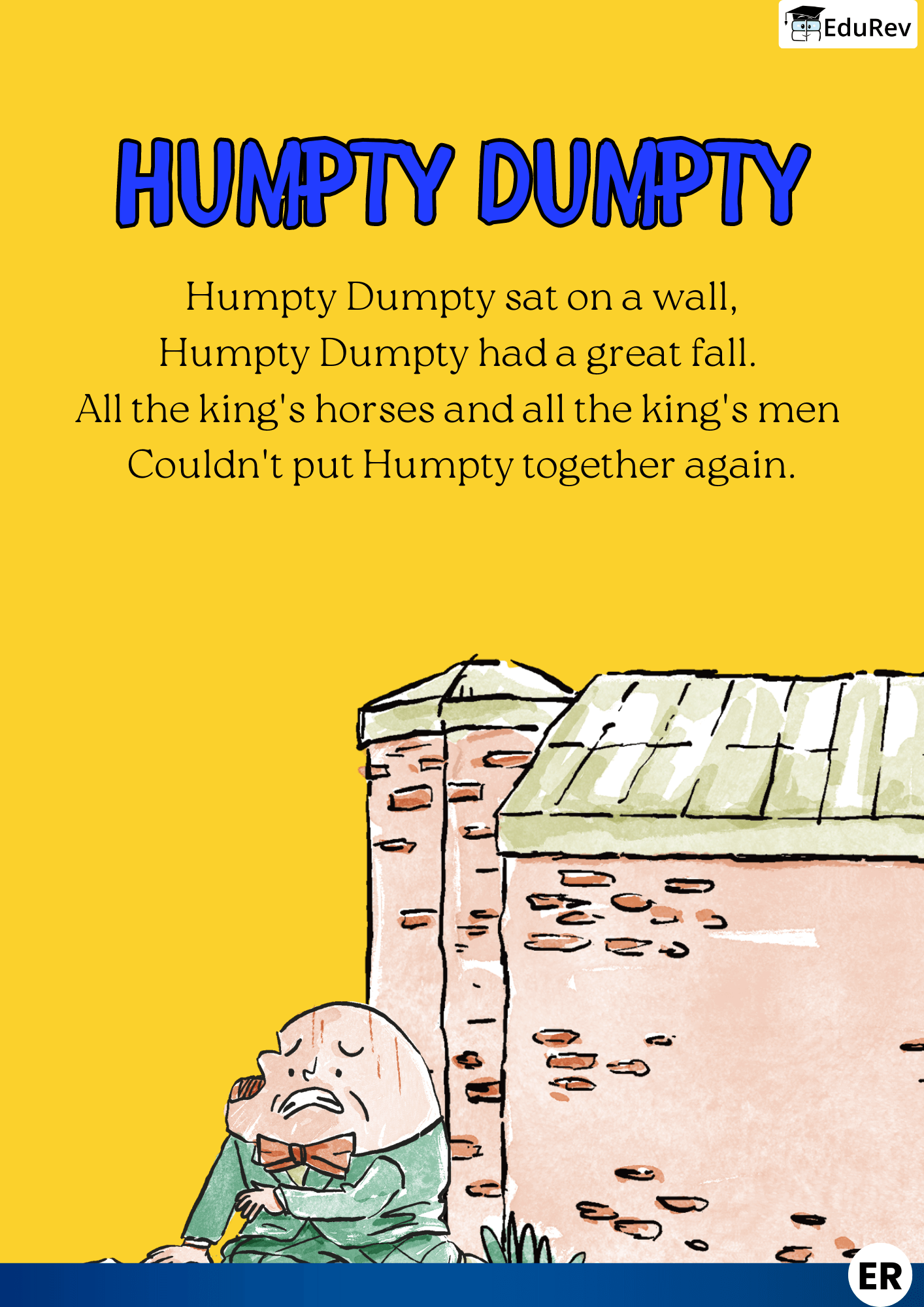 Let's Learn: Rhyme - Humpty Dumpty - English for LKG PDF Download