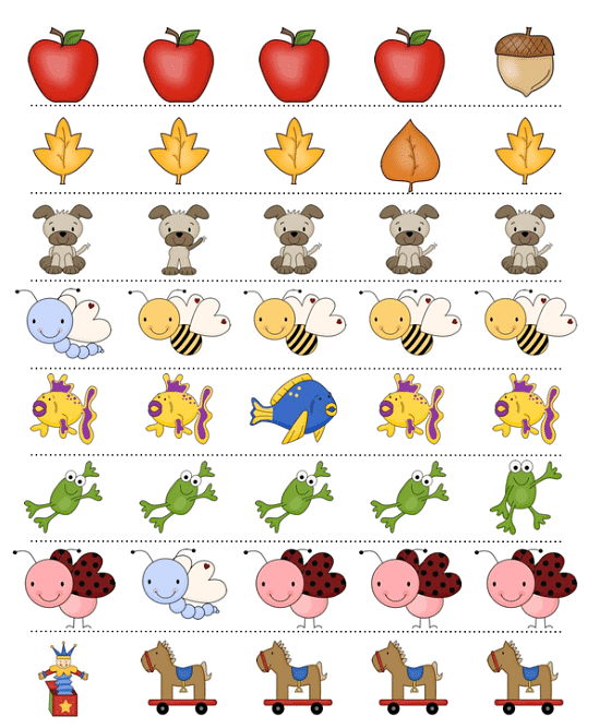 Worksheet: Same - Different - 1 - Maths for UKG PDF Download
