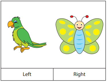Worksheet: Left and Right - Maths for LKG PDF Download