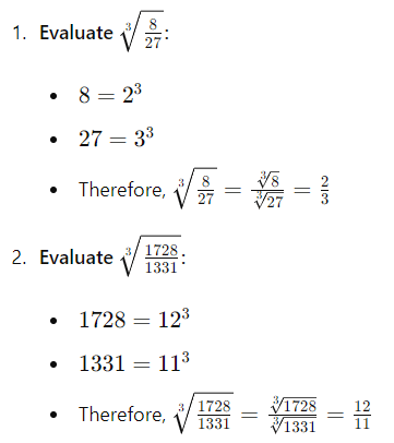 Class 8 Maths - Cubes and Cubes Roots CBSE Worksheets Solutions