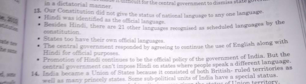 Write a brief note on language policy adopted in india.? - EduRev Class ...
