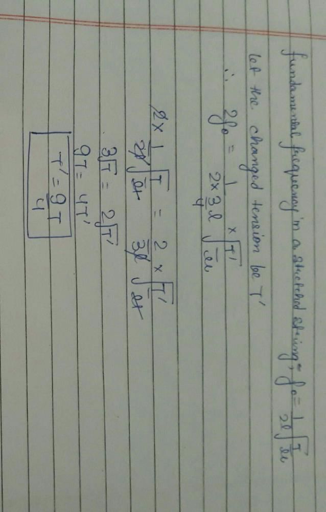 In order to double the frequency of the fundamental note emitted by a ...