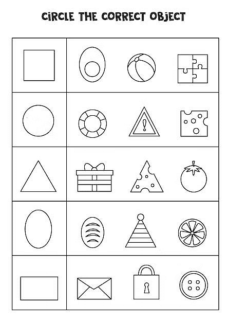 Worksheet Solutions: Shapes - 2 - Maths for LKG PDF Download