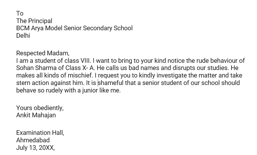 How to Write Formal Letters With Example - English Class 8 PDF Download