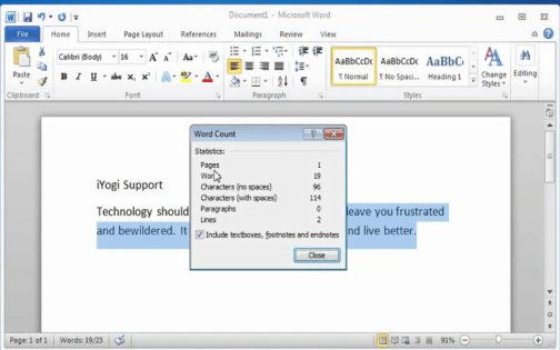 Microsoft Word Parts