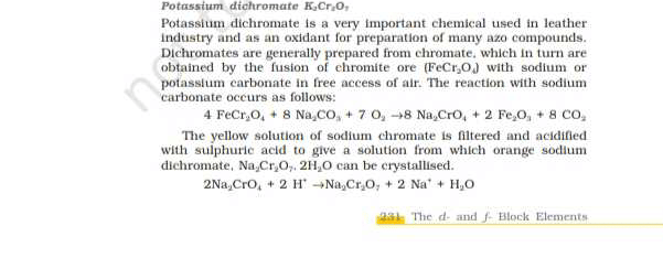 (I) FeCr2O4+ NaOH + air (A) + Fe2O3(II) (A) + (B) Na2Cr2O7(III ...