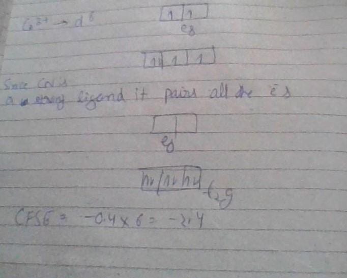 The complex that has the highest crystal field splitting energy ...