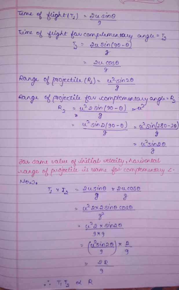 A projectile can have the same range R for two angles of projection. It ...