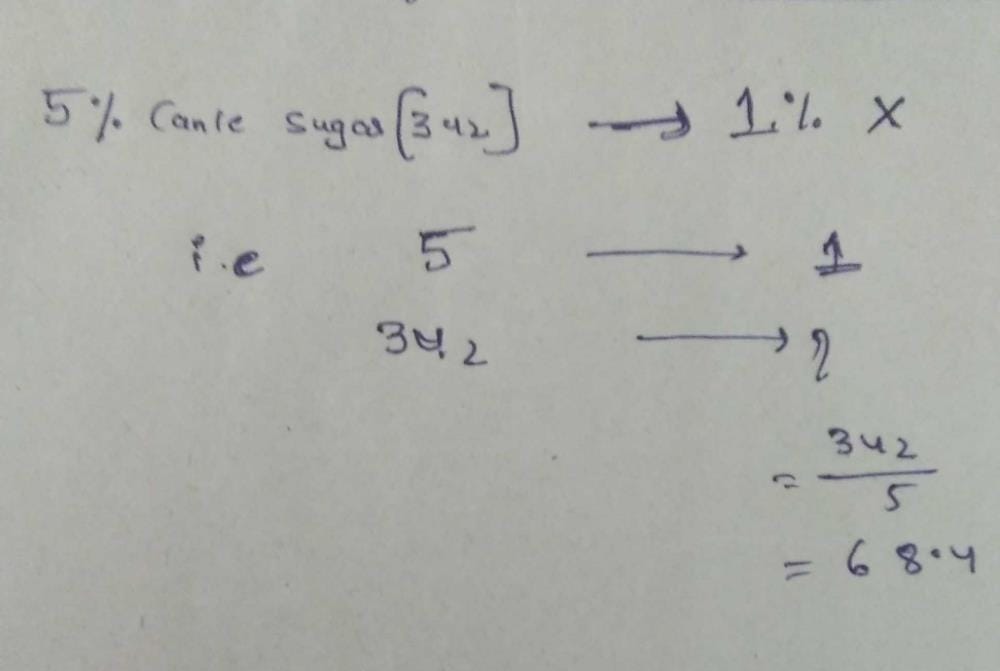 A 5% of solution of cane sugar (MW = 342) is isotonic with 1% solution of substance X. The ...