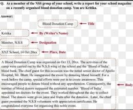 One Sample Of Report Writing EduRev Class 10 ion