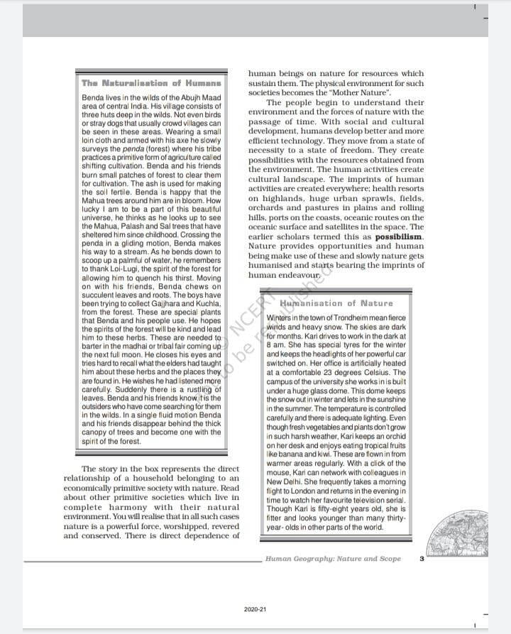 Textbook of human geography class 12 - Humanities/Arts PDF Download