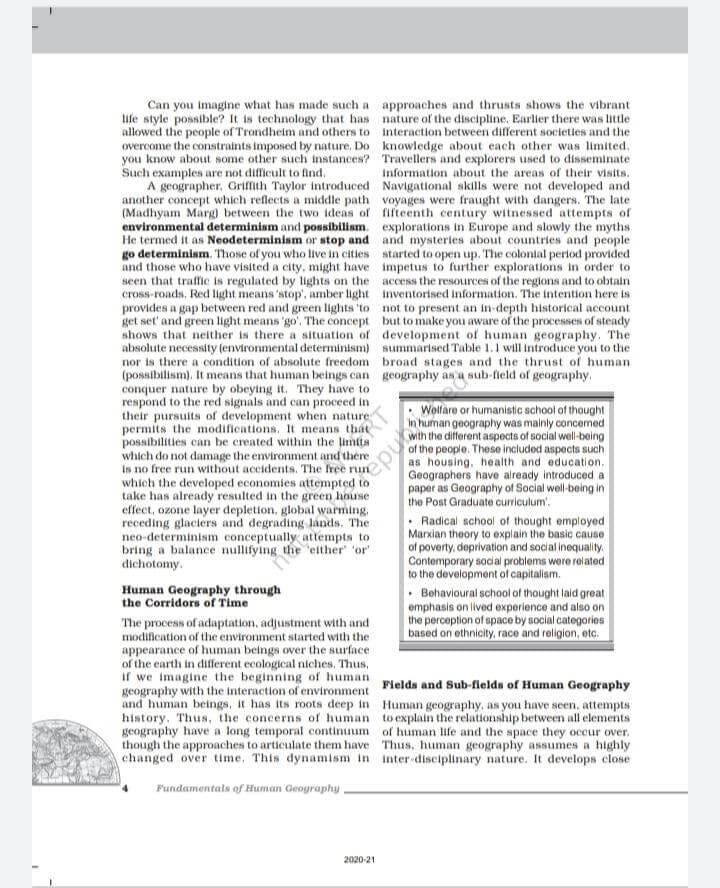 Textbook of human geography class 12 - Humanities/Arts PDF Download