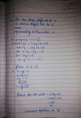 The Sum Of The Digits Of A Two Digit Number Is 12 The Number Obtained