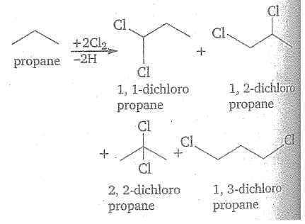 A compound is formed by substitution of two chlorine for two hydrogens ...