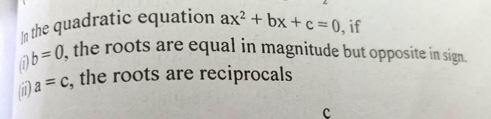 The Condition That One Root Of The Equation Ax2 Bx C 0 Be