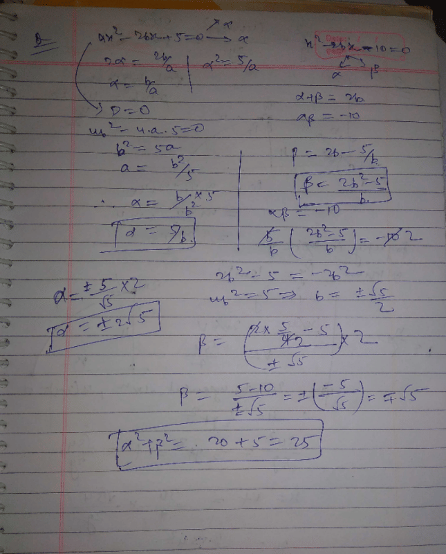 Let both root of equation ax2 andndash; 2bx + 5 = 0 are andalpha; and ...