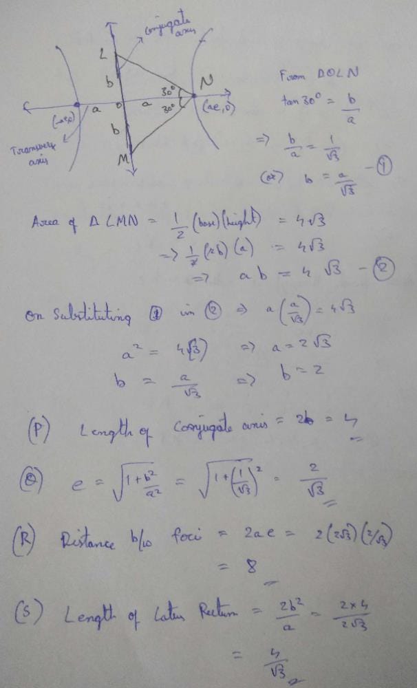 where a andgt;bandgt; 0, be a hyperbola in the xy-plane whose conjugate ...