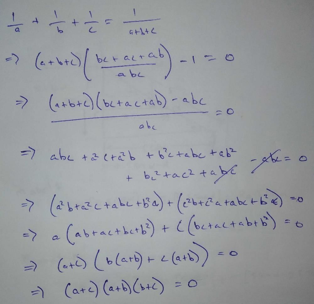 If a,b,c are real no. a,b,c not equal to 0 and a+b+c is not equal to 0 ...