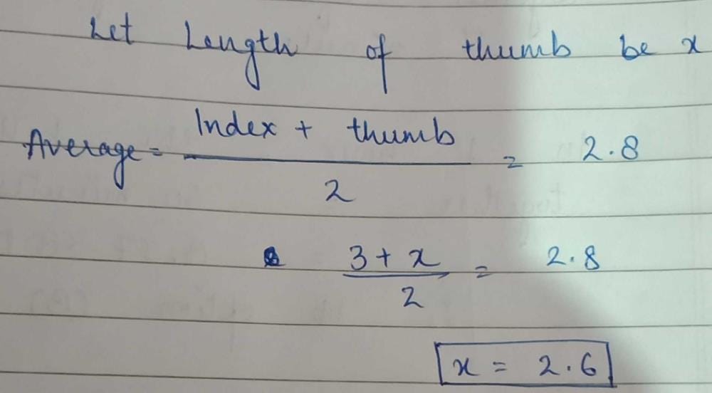 The average length of first 3 fingers is 3 inches and the average ...